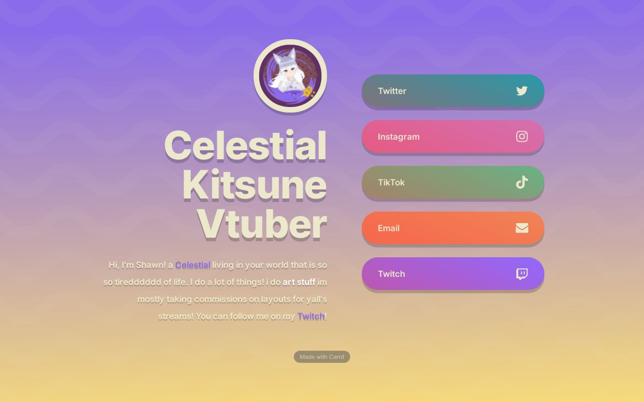 Celestial Vtuber Website